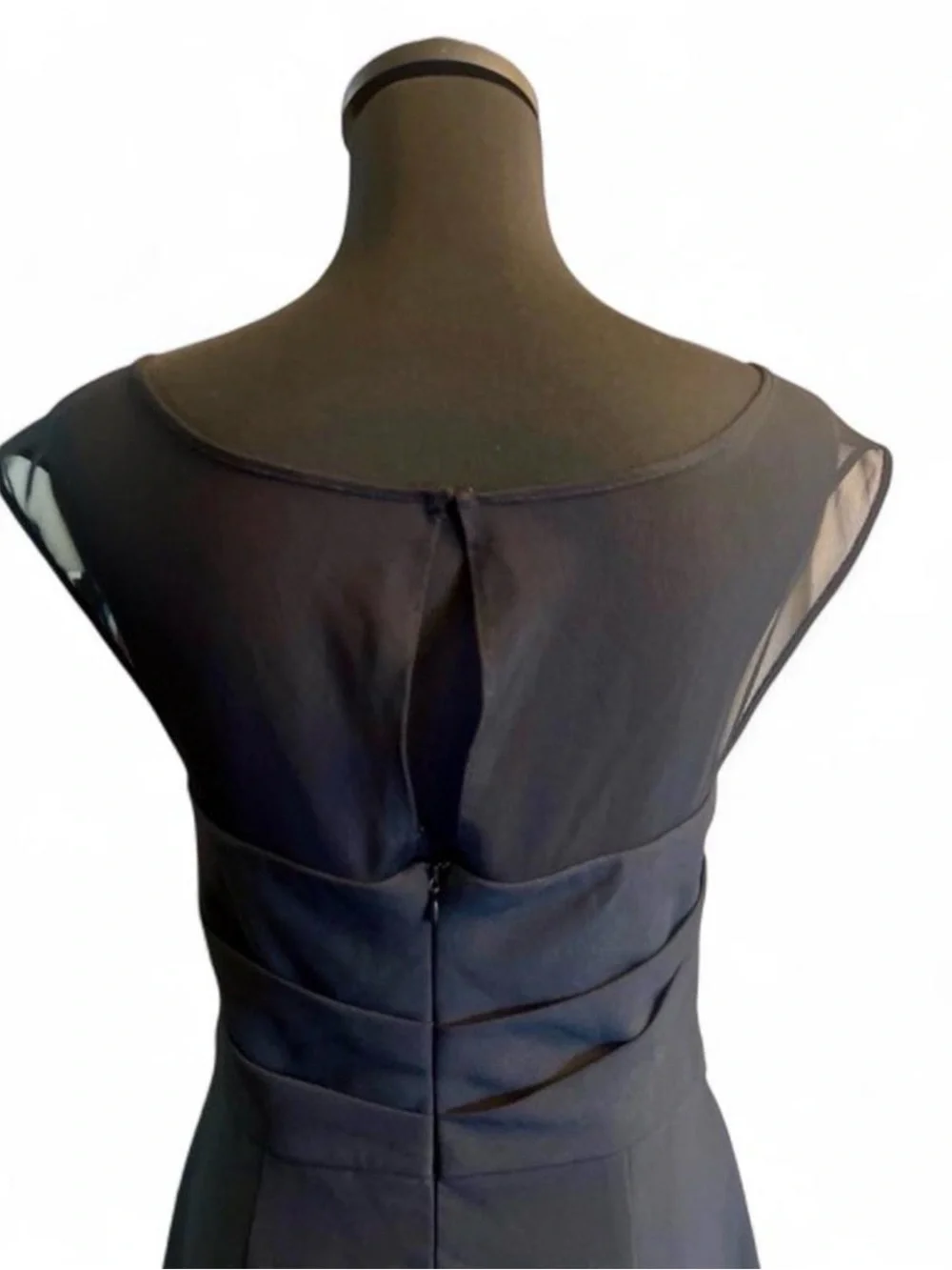 Vera Wang | Dresses | Vera Wang Black Sheath Dress With Illusion Yoke ...